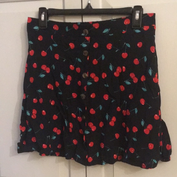 Ultra Flirt | Skirts | Ultra Flirt Mini Skirt Cherry Print Black | Poshmark